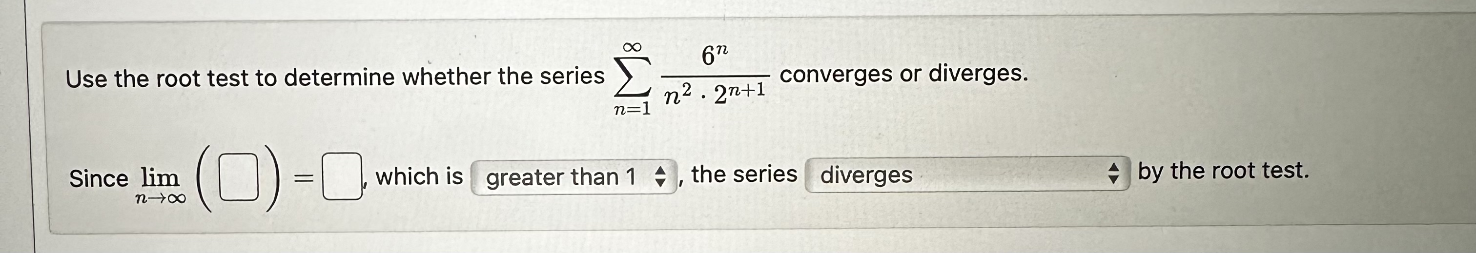 Solved Use the root test to determine whether the series | Chegg.com