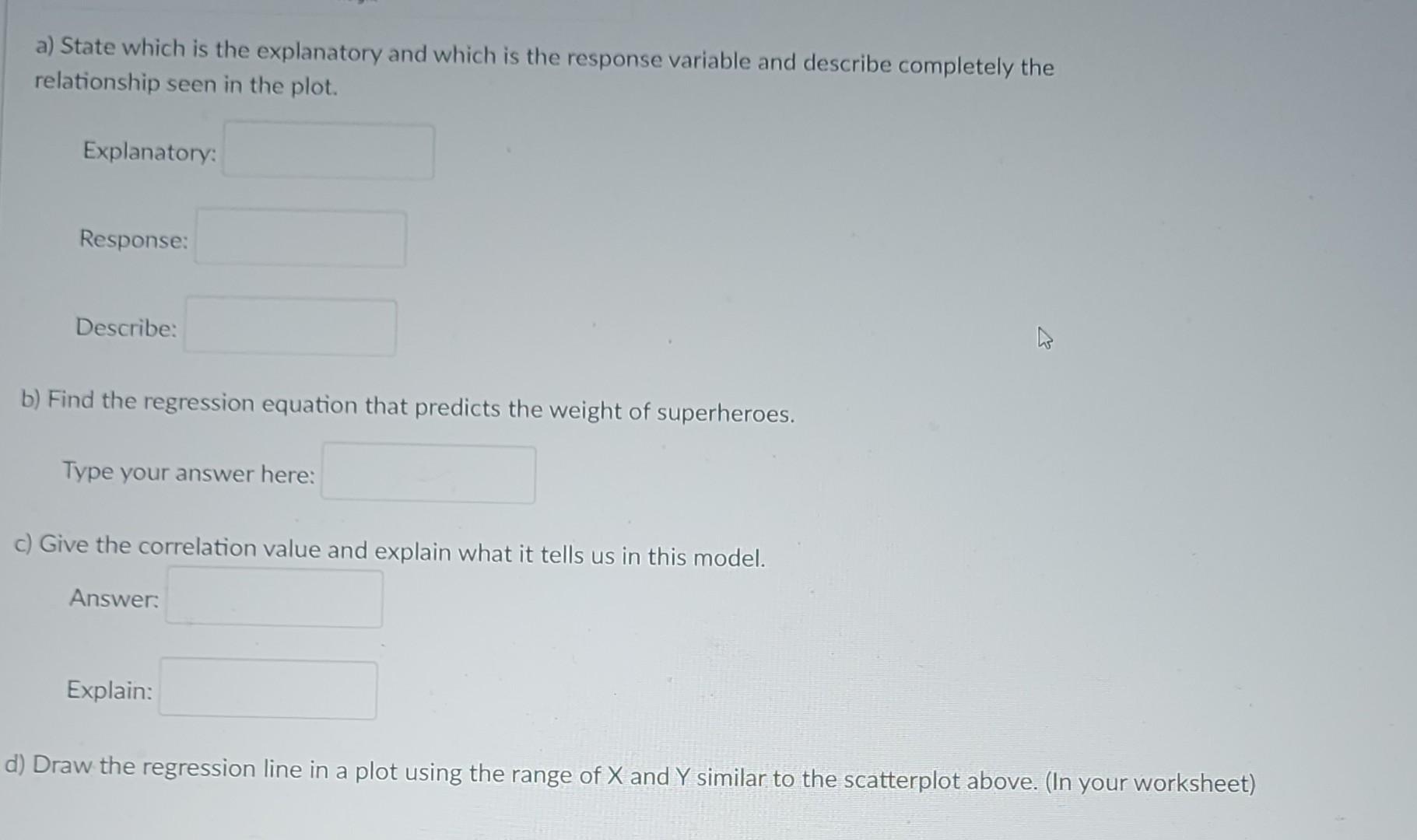 Below is the scatter plot of the Height and Weight | Chegg.com