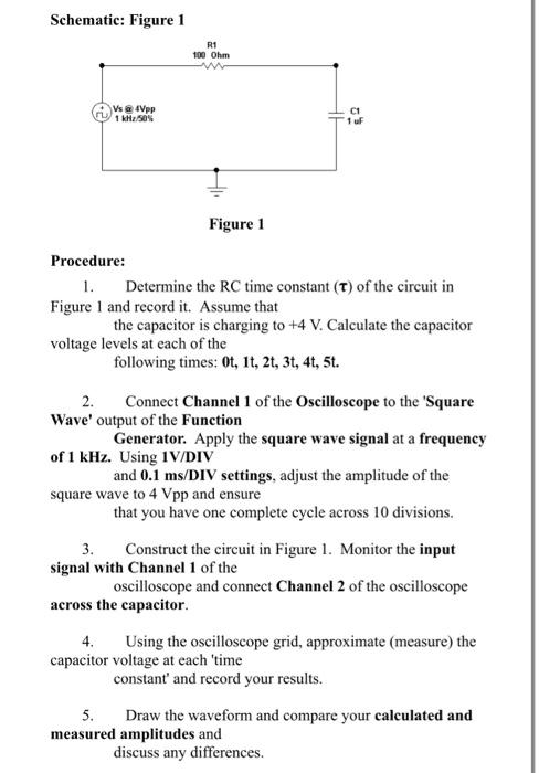 Solved Schematic: Figure 1 rigure 1 Procedure: 1. Determine | Chegg.com