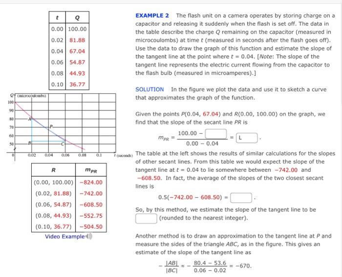 Solved EXAMPLE 2 The flash unit on a camera operates by | Chegg.com