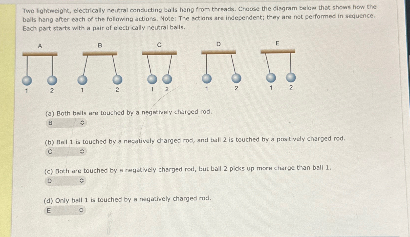 Solved Two lightweight, electrically neutral conducting | Chegg.com