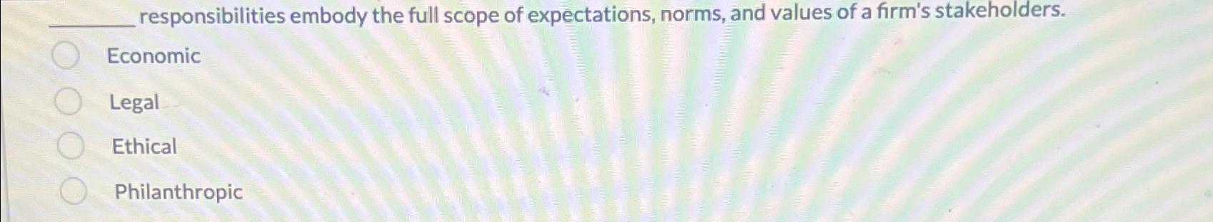 Solved responsibilities embody the full scope of | Chegg.com