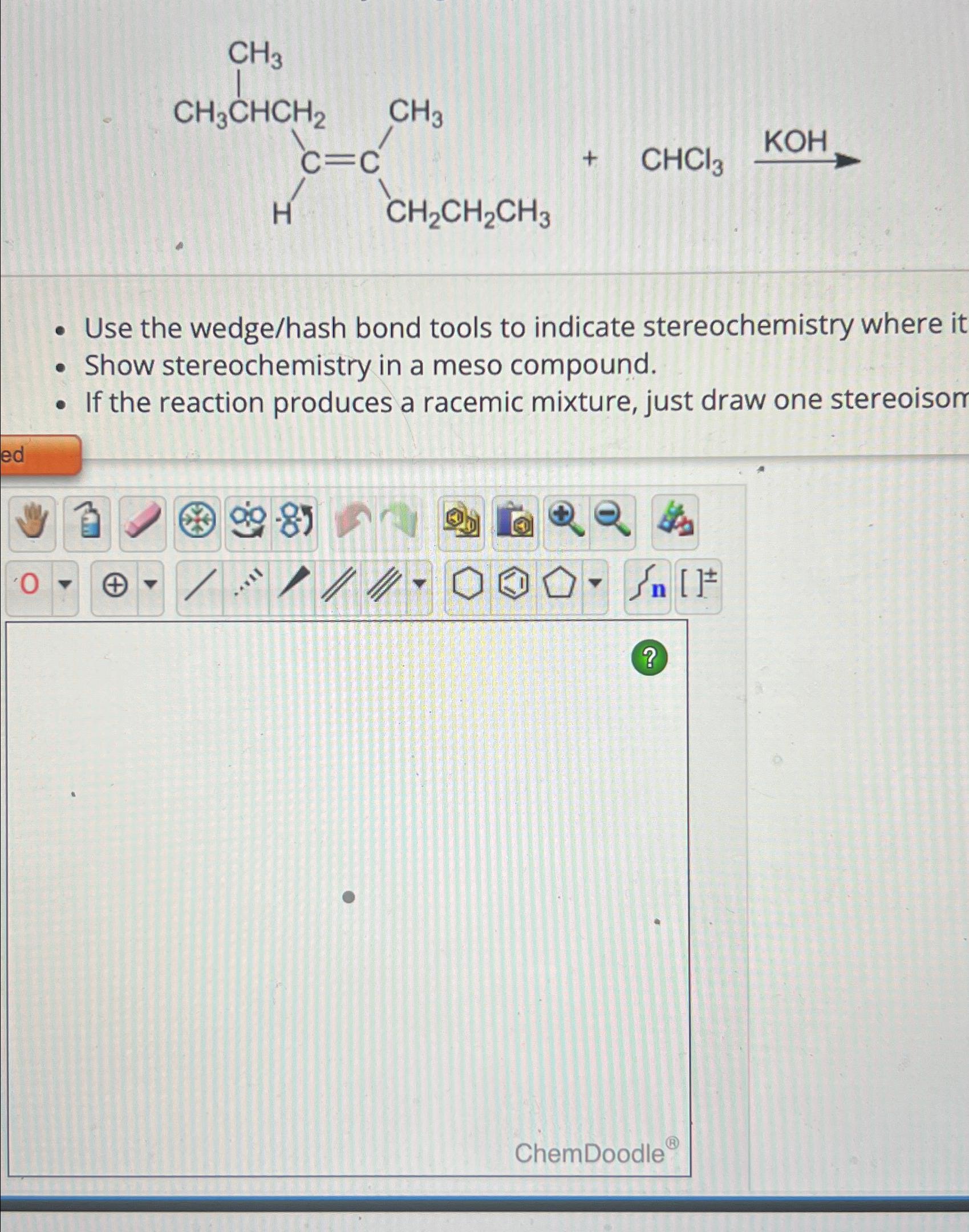 Solved Use the wedge/hash bond tools to indicate | Chegg.com