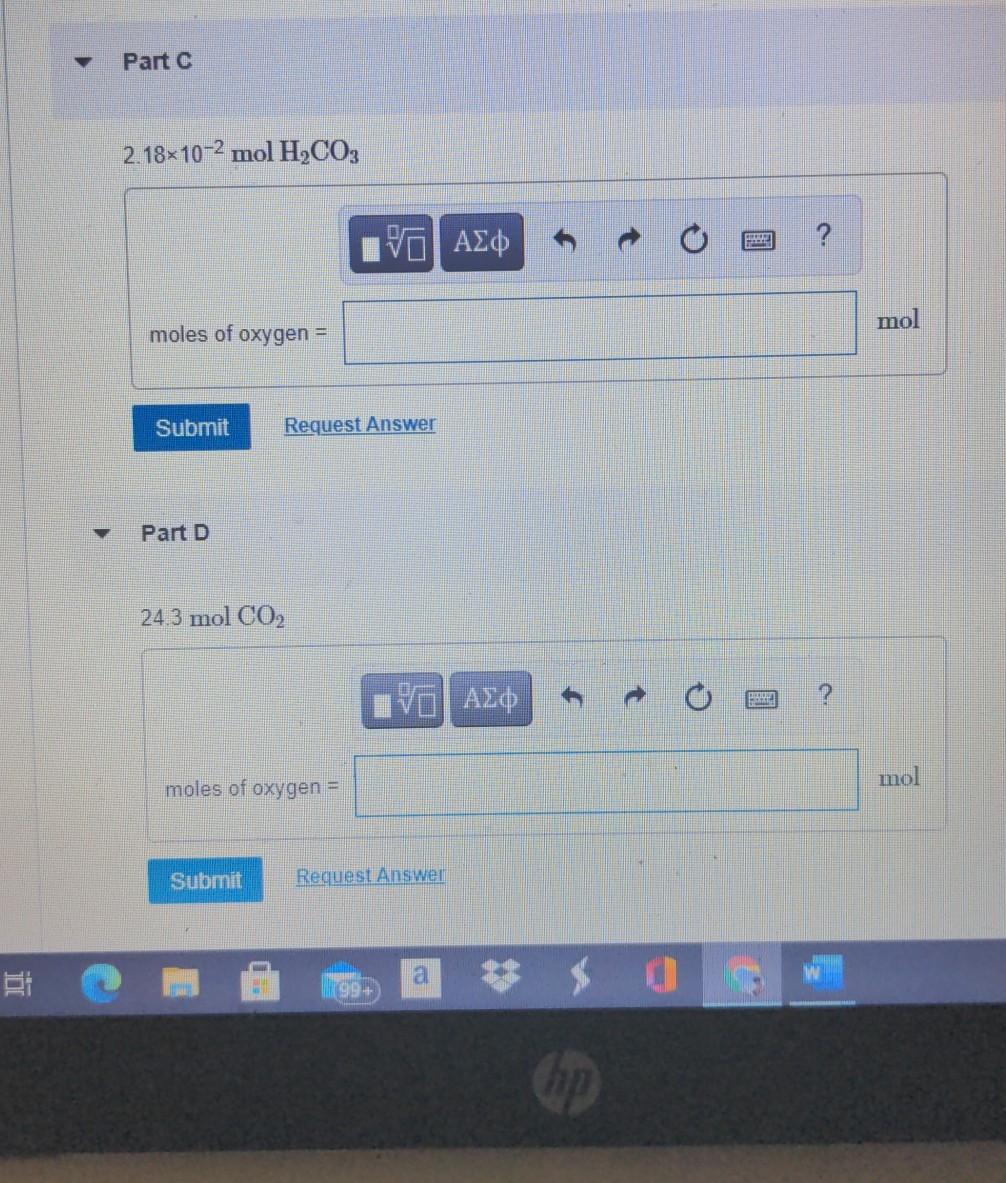 Solved Part A 4.90 mol H2O2 ΤΕΙ ΑΣφ ? mol moles of oxygen | Chegg.com