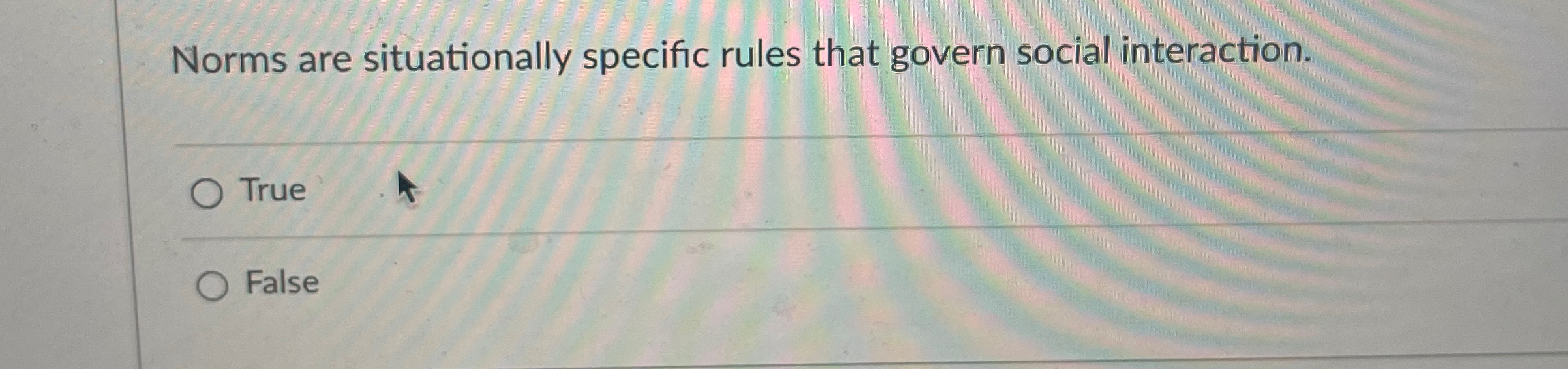 Solved Norms are situationally specific rules that govern | Chegg.com