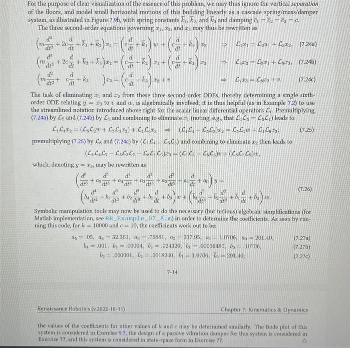 please show matlab code. Exercise 9.7 Example 7.9 | Chegg.com