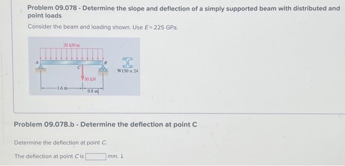 Solved Problem 09.078. Determine the slope and deflection of | Chegg.com