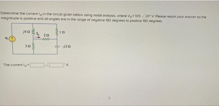 Solved Determine the current loin the circuit given below | Chegg.com