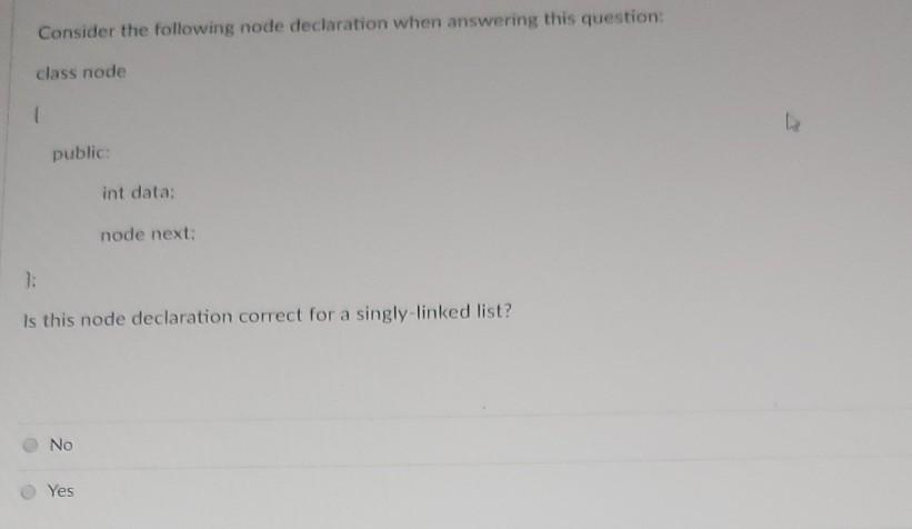 Solved Consider the following node declaration when | Chegg.com
