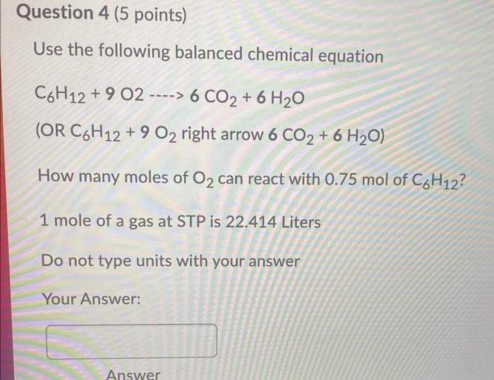 Solved Use the following balanced chemical equation | Chegg.com