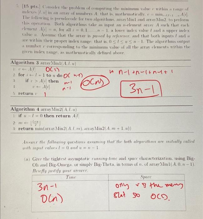 Solved [15 pts.] Cirstide the problem of computing the | Chegg.com