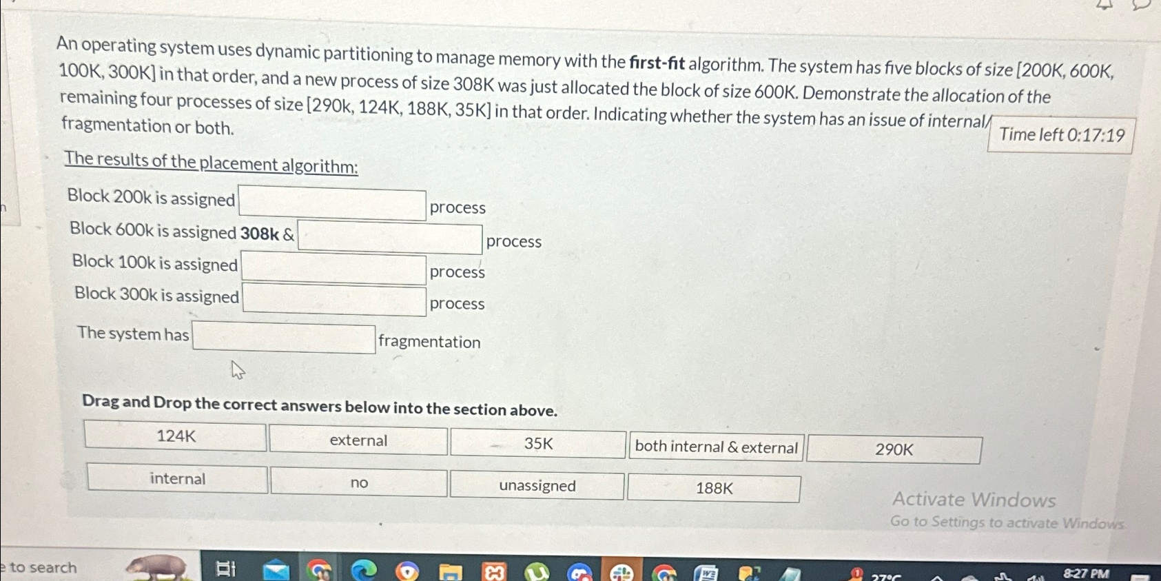 Solved An operating system uses dynamic partitioning to | Chegg.com
