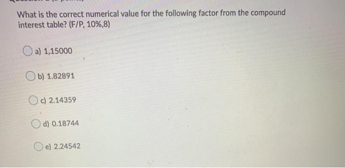 Solved What is the correct numerical value for the following | Chegg.com