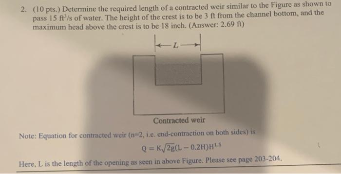 2. ( 10pts.) Determine the required length of a | Chegg.com
