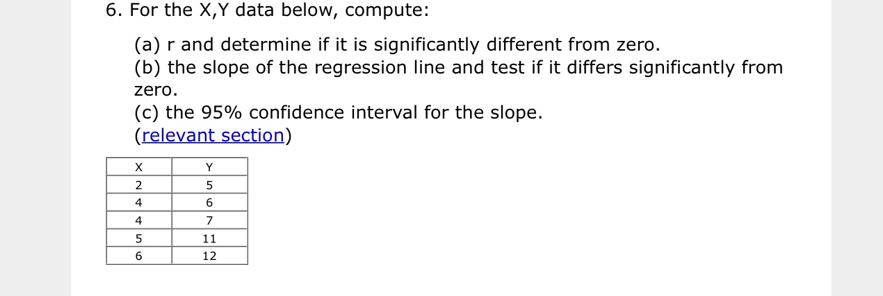 Solved For the x,Y ﻿data below, compute:(a) r ﻿and determine | Chegg.com