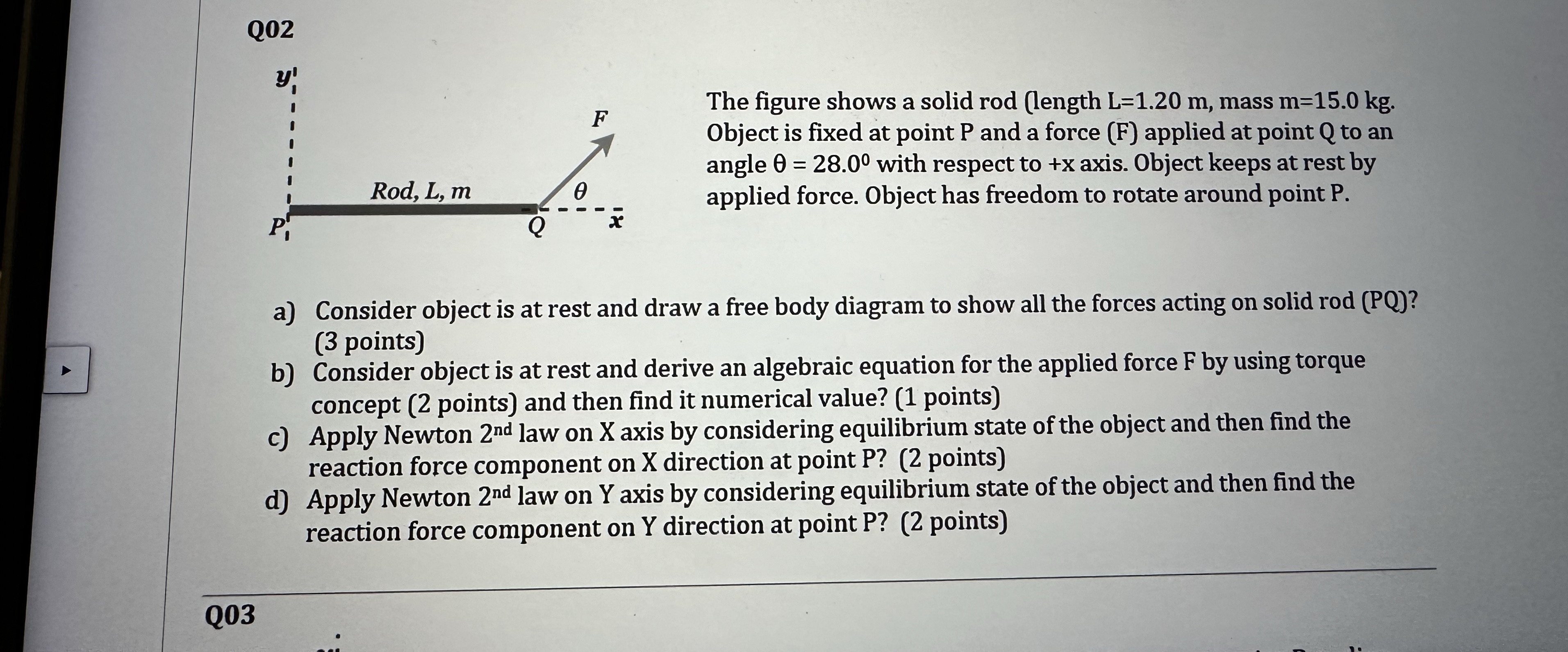 Solved The figure shows a solid rod (length L=1.20m, ﻿mass | Chegg.com