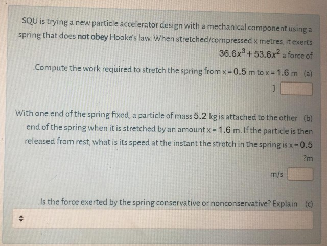Solved SQU is trying a new particle accelerator design with | Chegg.com