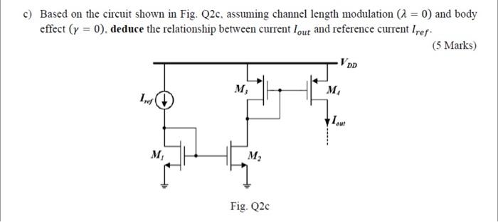 Solved c) Based on the circuit shown in Fig. Q2c, assuming | Chegg.com