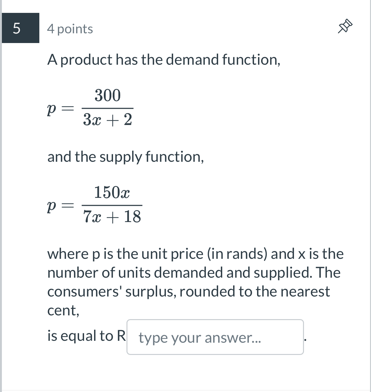 Solved 54 ﻿pointsA product has the demand | Chegg.com