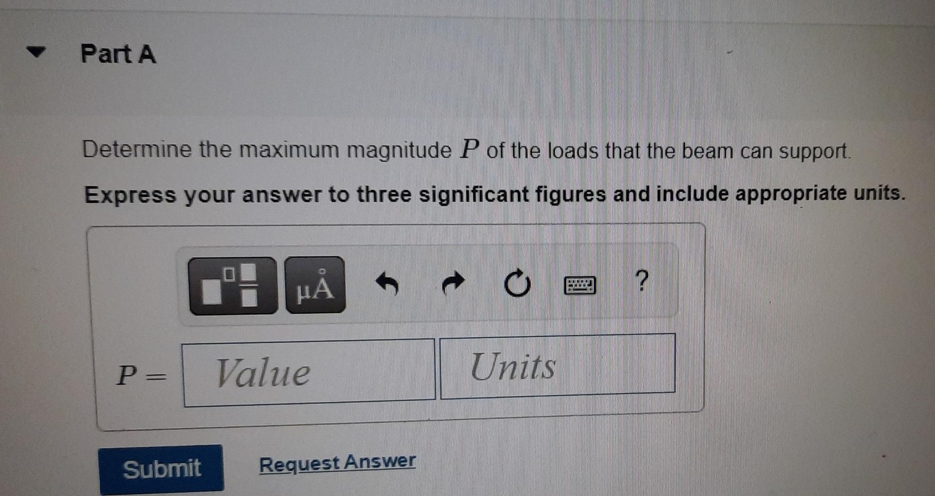 Solved Part A Determine the maximum magnitude P of the | Chegg.com