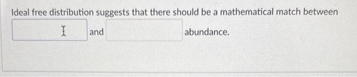 Solved Ideal free distribution suggests that there should be | Chegg.com