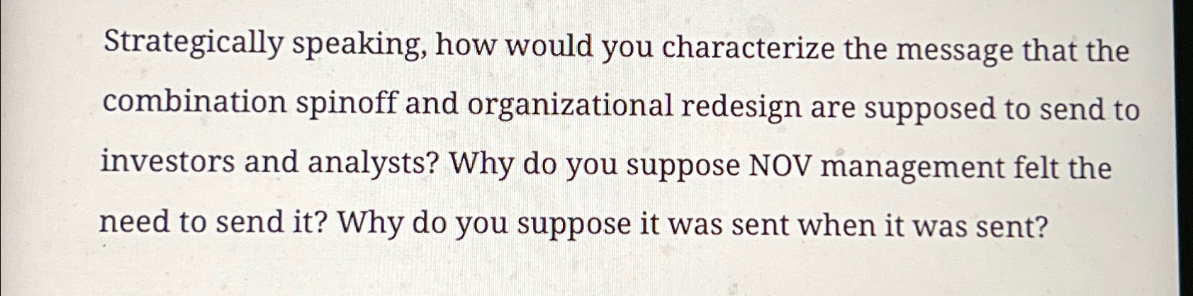 Solved Strategically speaking, how would you characterize | Chegg.com