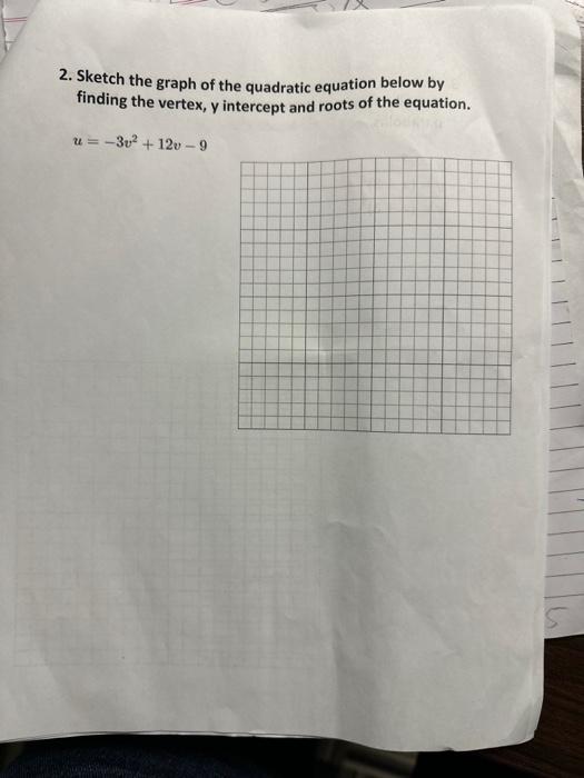 Solved 2. Sketch the graph of the quadratic equation below | Chegg.com