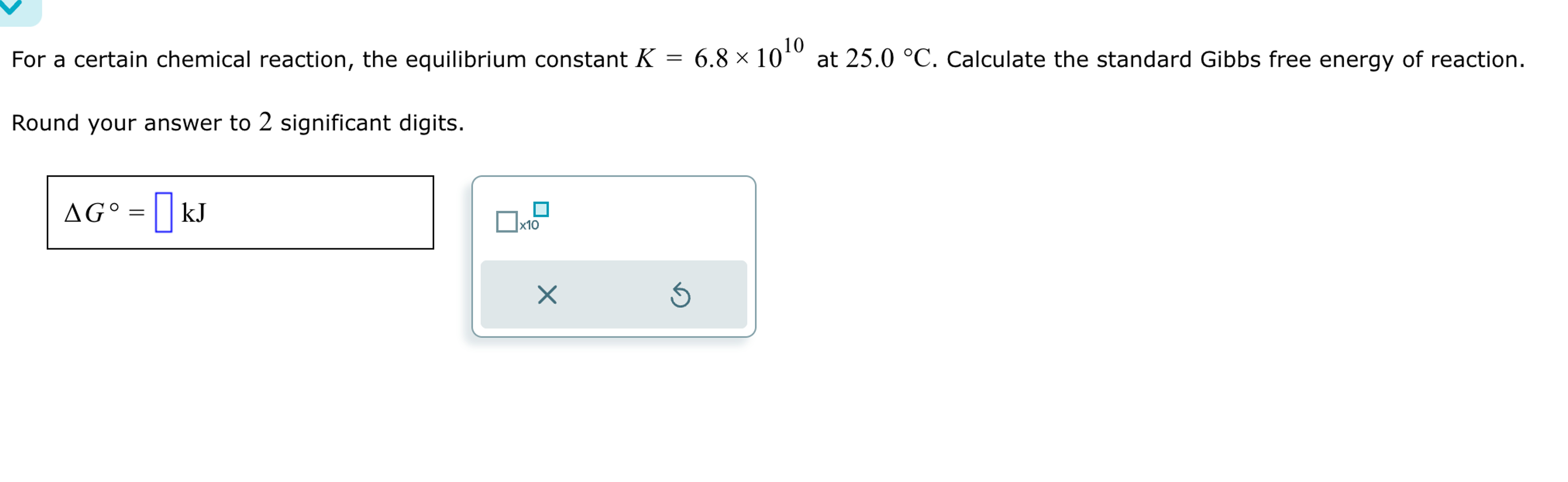 Solved For a certain chemical reaction, the equilibrium | Chegg.com
