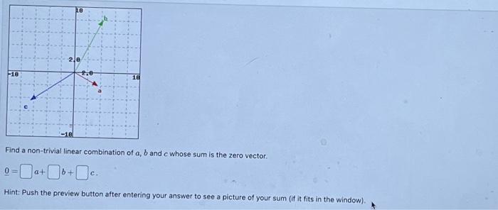 Solved Find a non-trivial linear combination of a,b and c | Chegg.com