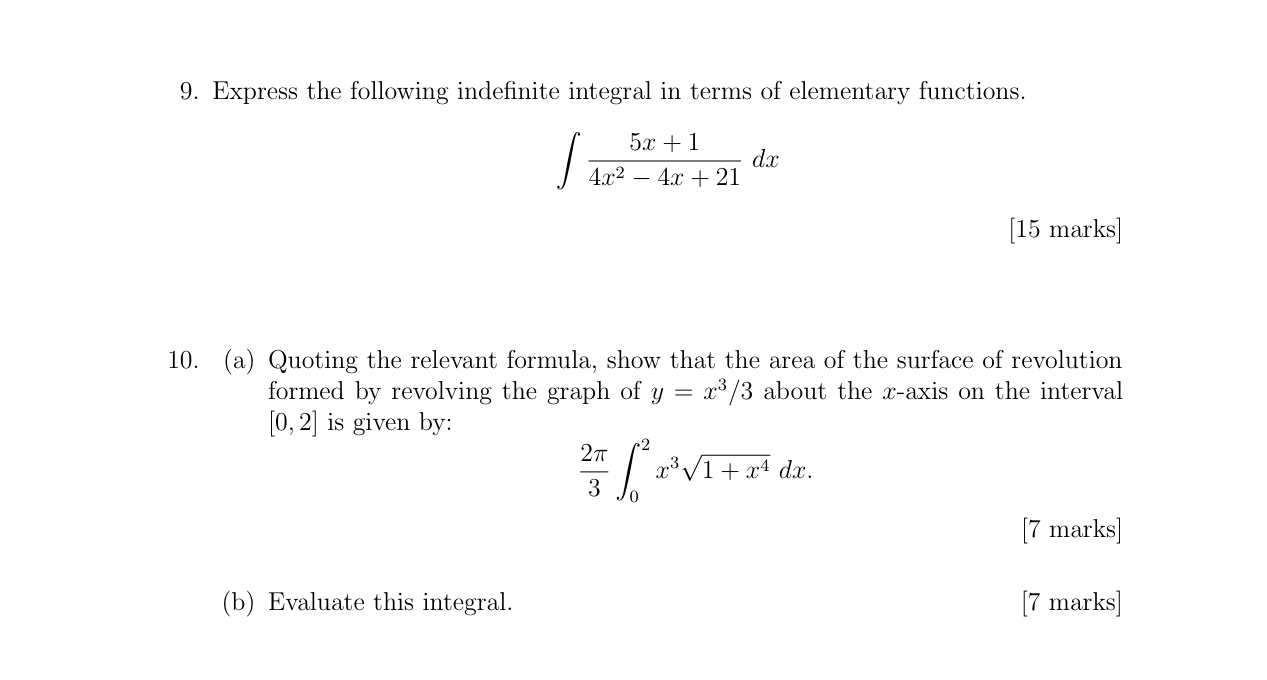 Solved Express the following indefinite integral in terms of | Chegg.com