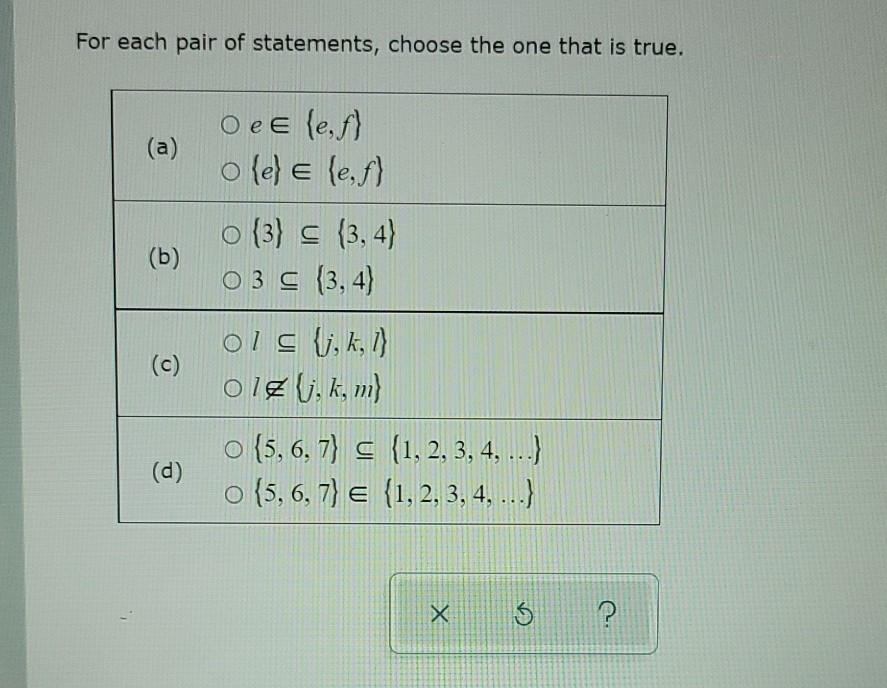 For each pair of statements, choose the one that is | Chegg.com