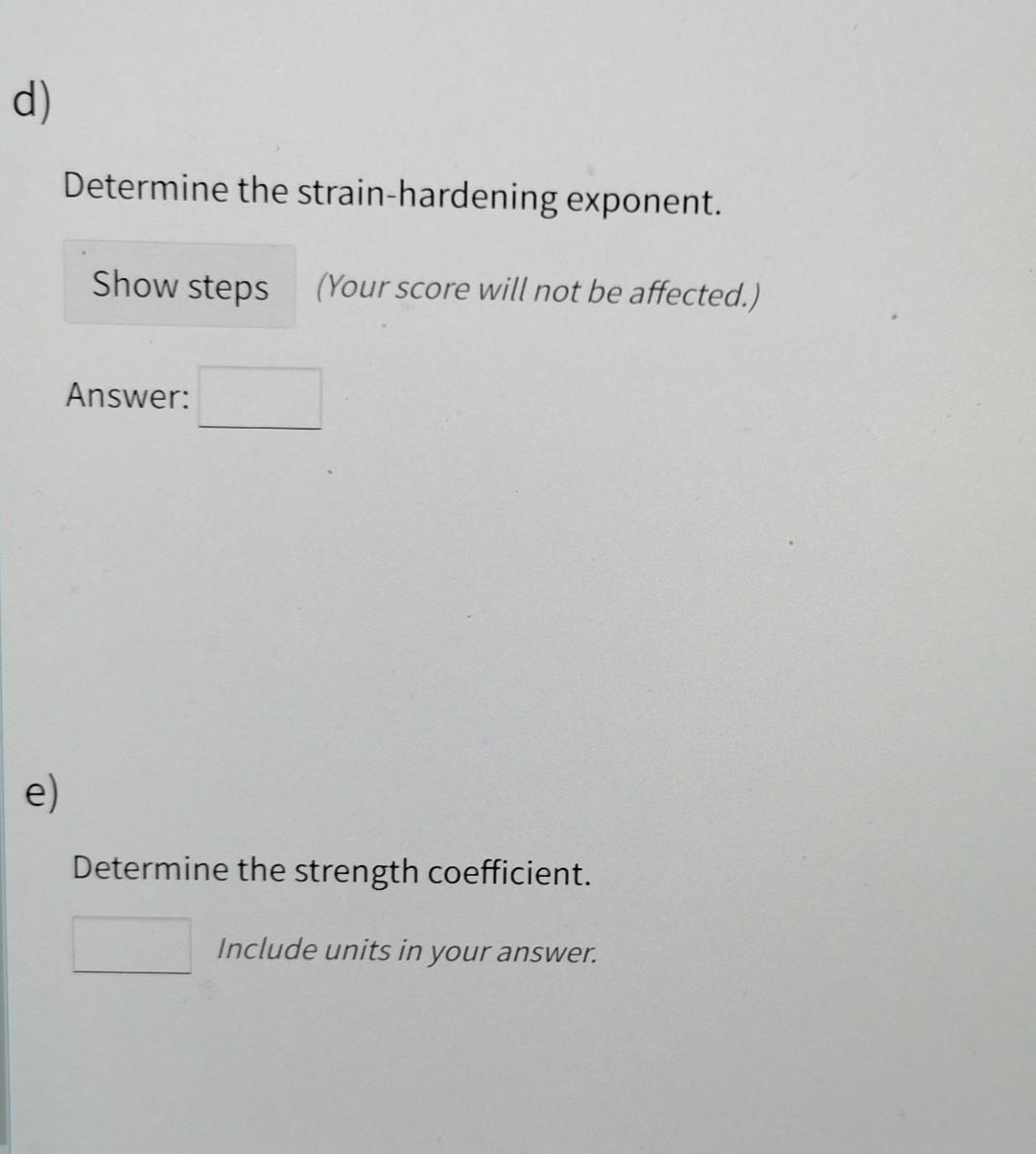 Solved tensile test specimen with a starting gage length of | Chegg.com