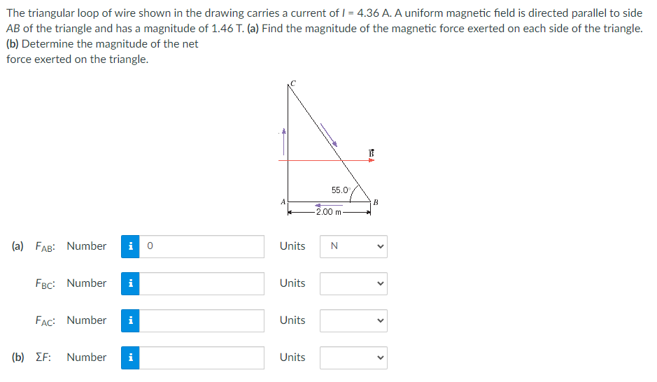 Solved The triangular loop of wire shown in the drawing | Chegg.com