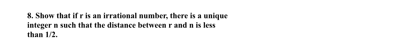 Solved Show that if r ﻿is an irrational number, there is a | Chegg.com