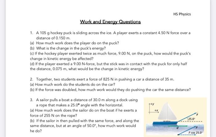 Solved HS Physics Work and Energy Questions 1. A 105 g | Chegg.com