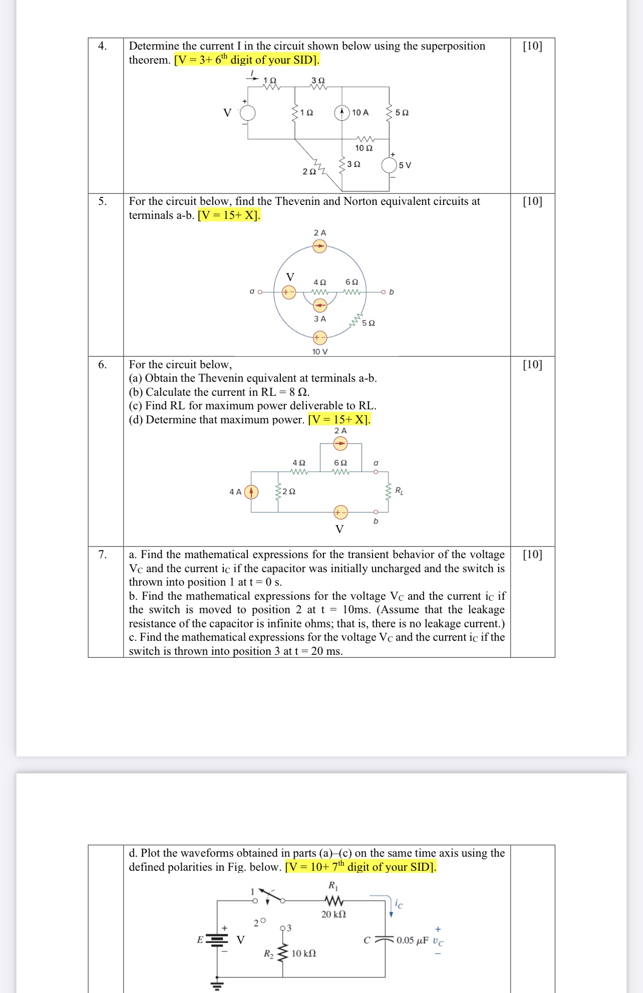 \table[[4.,\table[[Determine the current I in the | Chegg.com