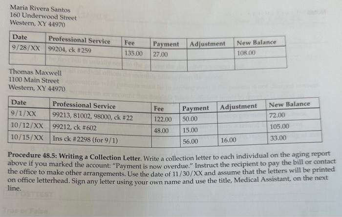 Procedure 48.4: Creating and Examining an Accounts | Chegg.com