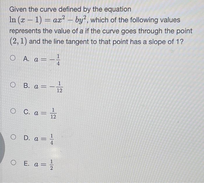 Solved Given the curve defined by the equation | Chegg.com