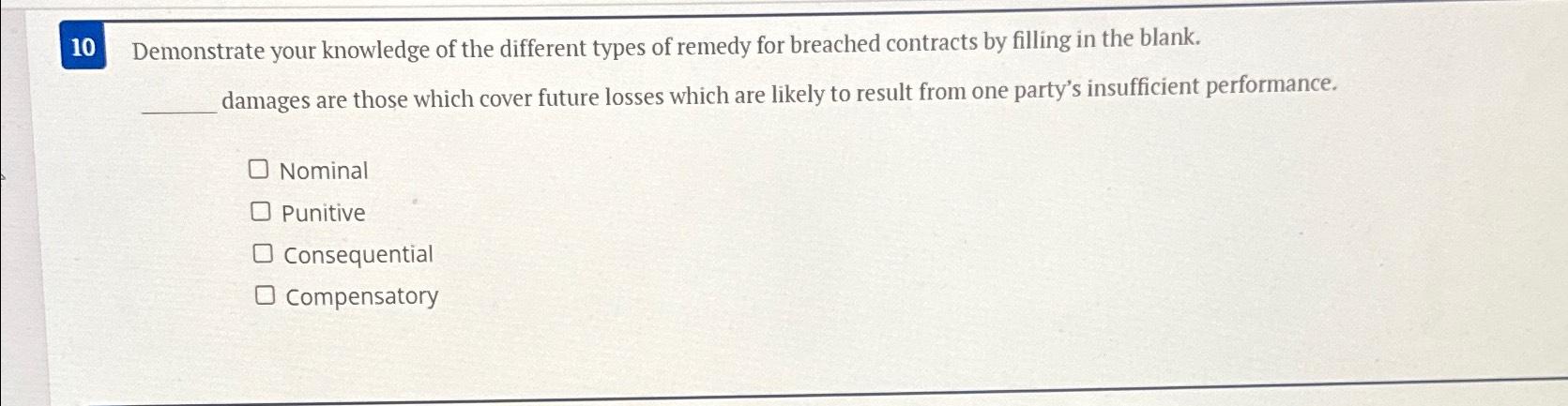 Solved 10 ﻿Demonstrate your knowledge of the different types | Chegg.com