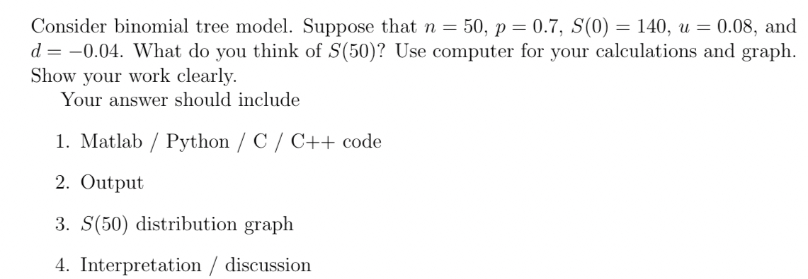Solved Consider binomial tree model. Suppose that | Chegg.com