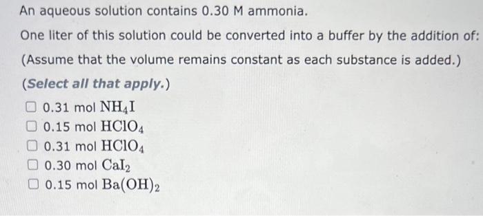 Solved An aqueous solution contains 0.24M potassium | Chegg.com