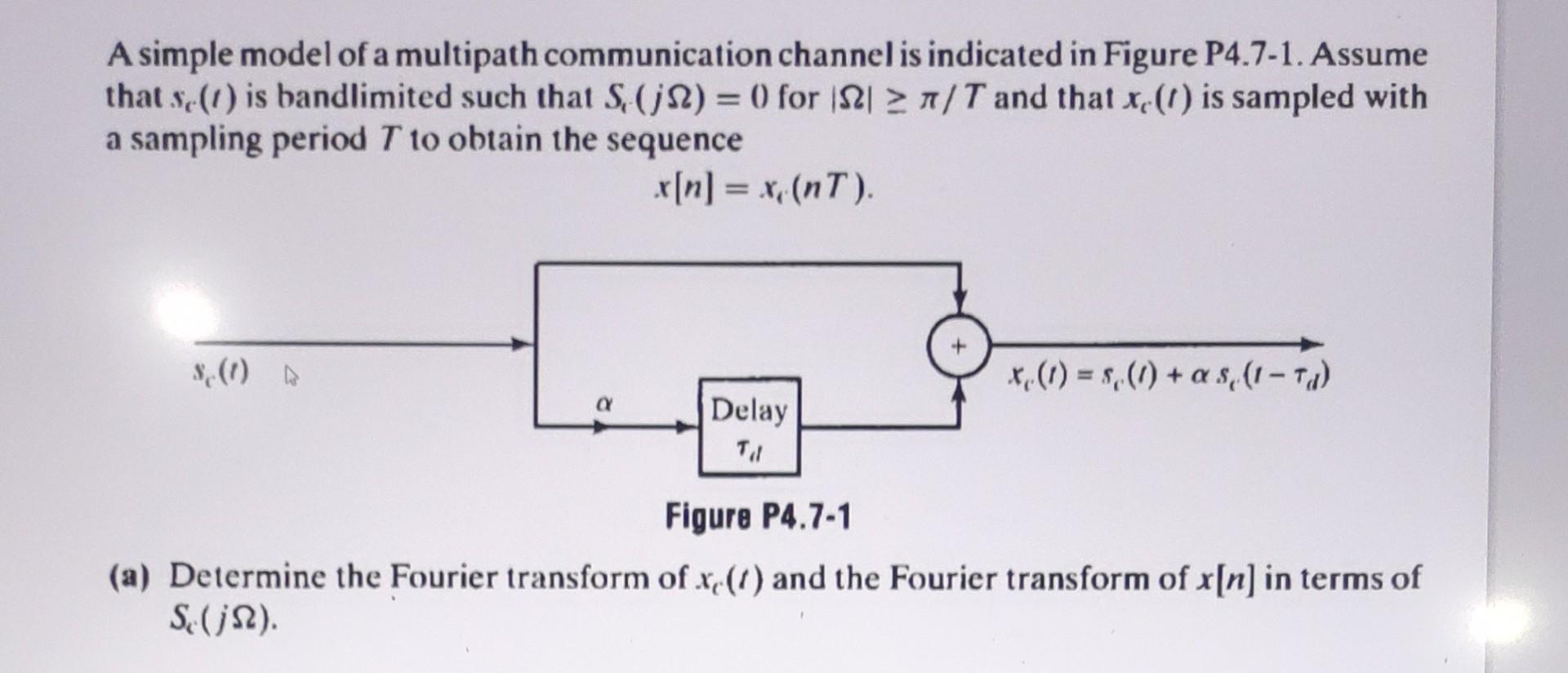 Solved A simple model of a multipath communication channel | Chegg.com
