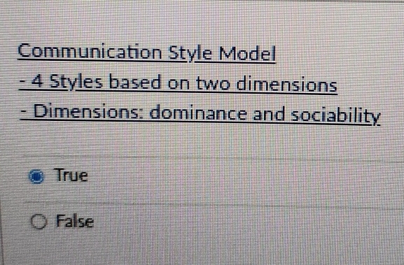 Solved Communication Style Model4 ﻿Styles based on two | Chegg.com