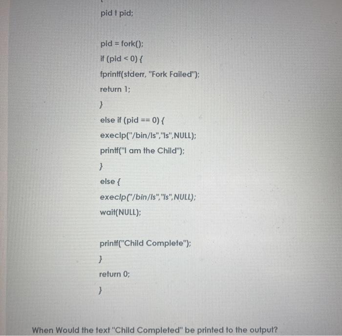 Solved pidi pid; pid = fork(); if (pid