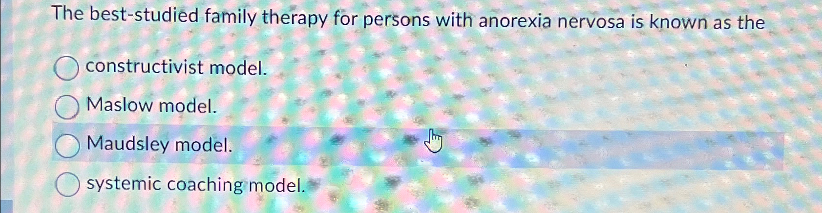 Solved The best-studied family therapy for persons with | Chegg.com