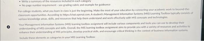 Solved - No page number requirement - see grading rubric and | Chegg.com