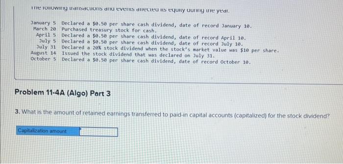 Solved Problem 11-4A (Algo) Analyzing changes in | Chegg.com