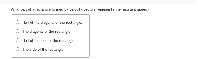 Solved What part of a rectangle formed by velocity vectors | Chegg.com