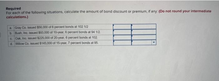 Solved Required For each of the following situations, | Chegg.com