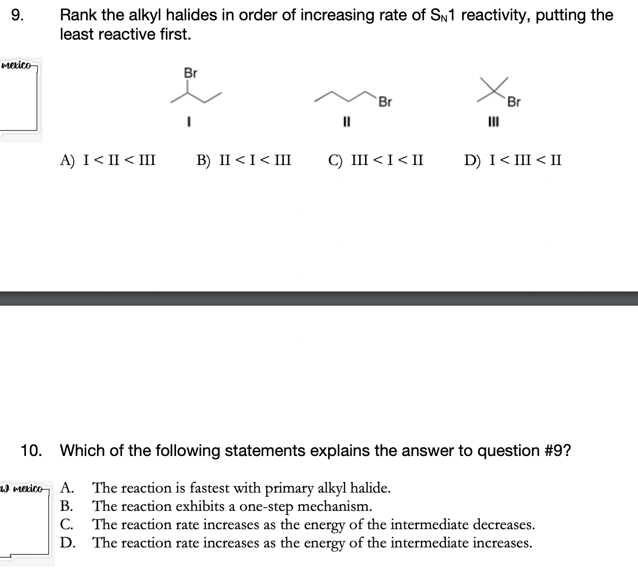 Solved Rank the alkyl halides in order of increasing rate of | Chegg.com